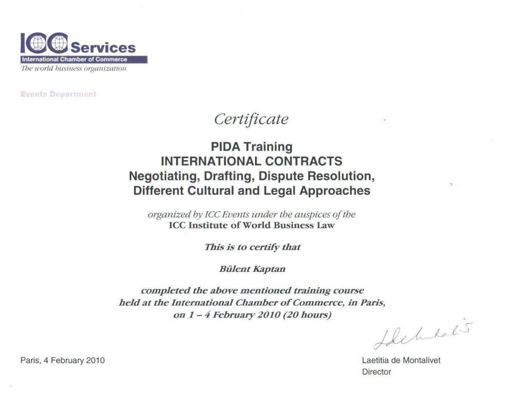 ICC – PIDA TRAINING ON INTERNATIONAL CONTRACTS CERTIFICATE – Kaptan ...